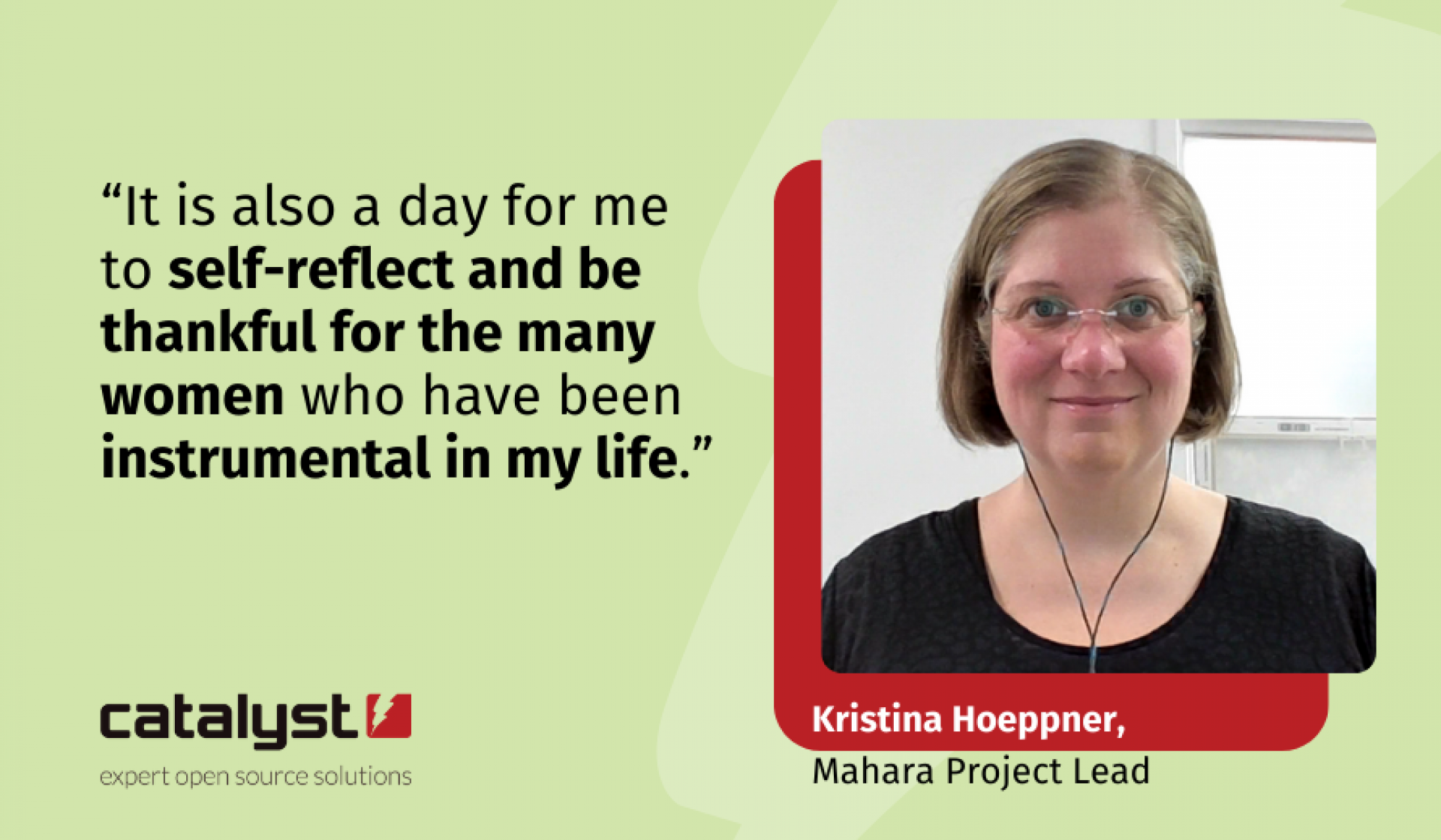 IWD 2024: Meet Kristina Hoeppner, Mahara Project Lead | Catalyst IT